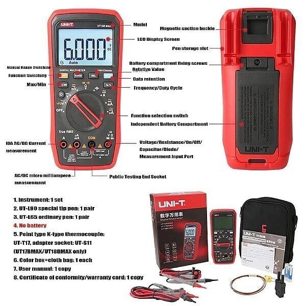 Unit UT18B MAX True RMS Dijital Multimetre | 4.498,20 TL İndirimli Fiyatıyla Satın Al